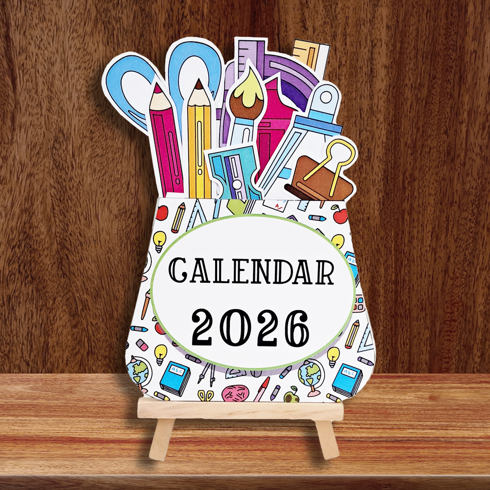 Colourful New Year Desk Calendar – Custom Corporate Branding – Designarium